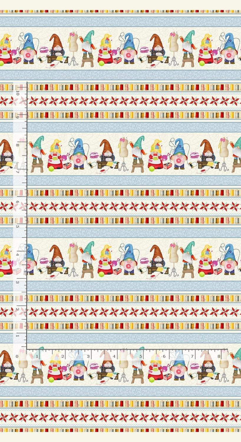 Timeless Treasures, Sewing Gnomes, Border Stripe