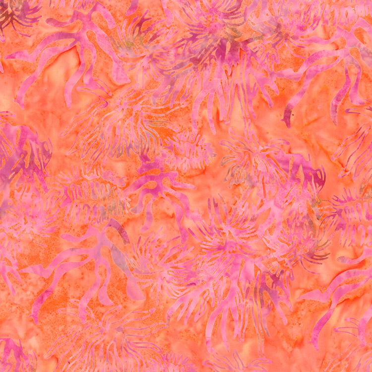 Paradise Bay Batiks, Coral Reef, Peach
