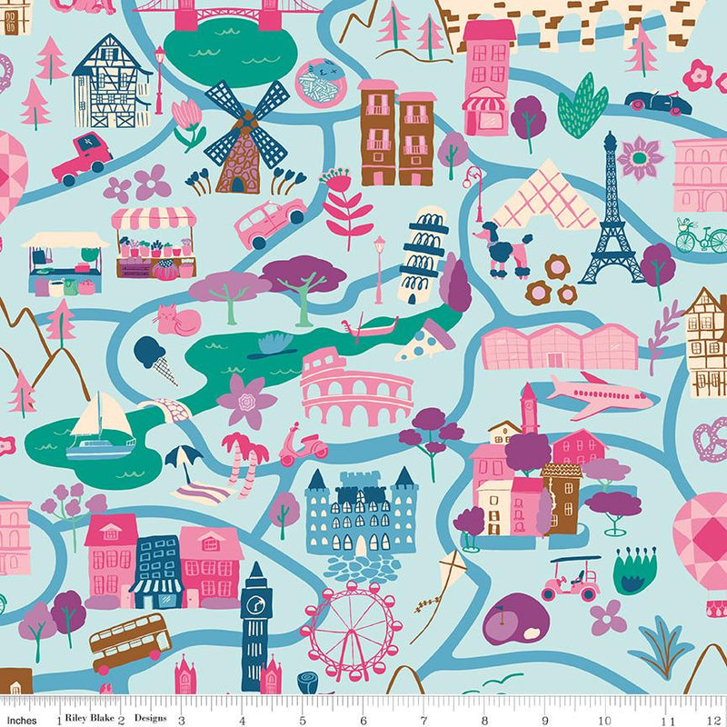 Riley Blake, The Genesis Of A Journey, It Takes A Village, Blue